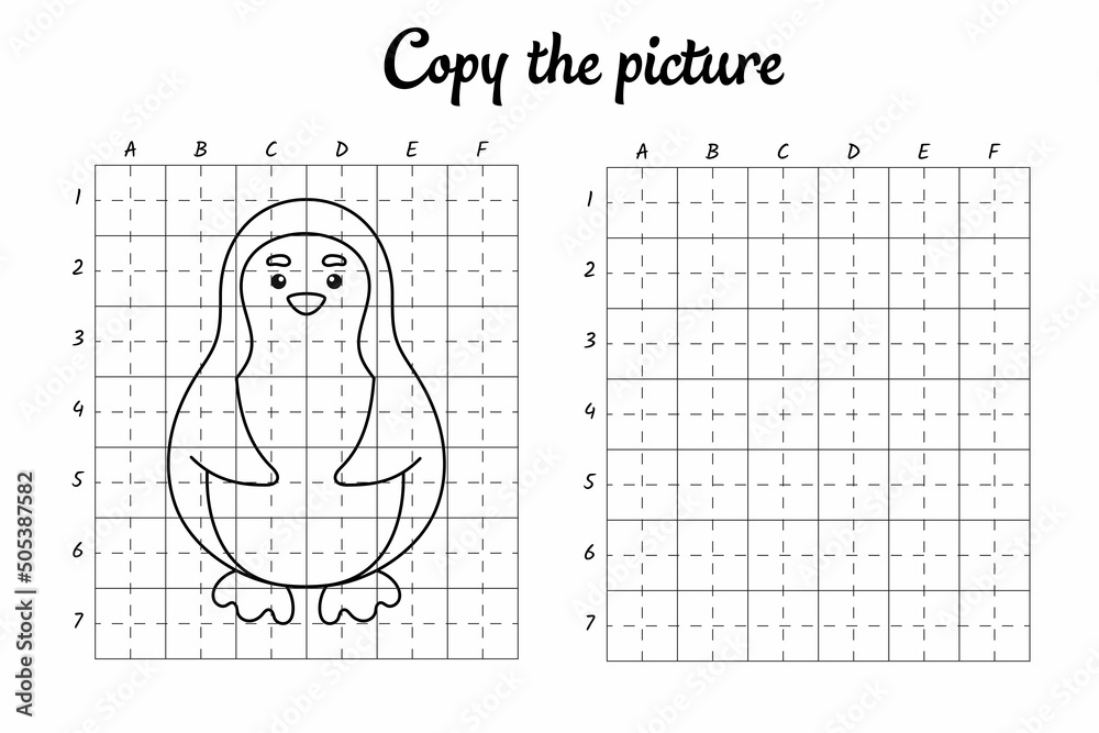 Copy the picture. Draw by grid. Coloring book pages for kids ...