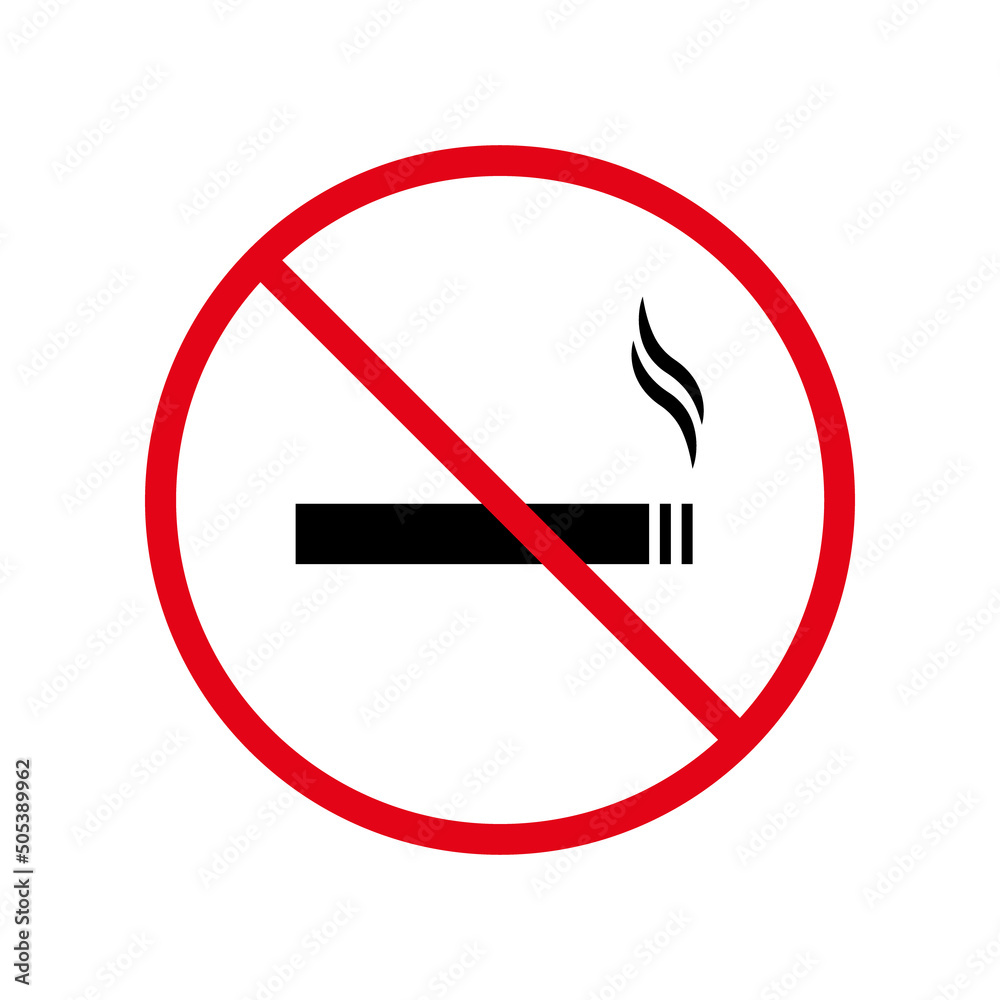 Vector de Stock No Smoke Black Silhouette Ban Icon. Tobacco Cigarette ...
