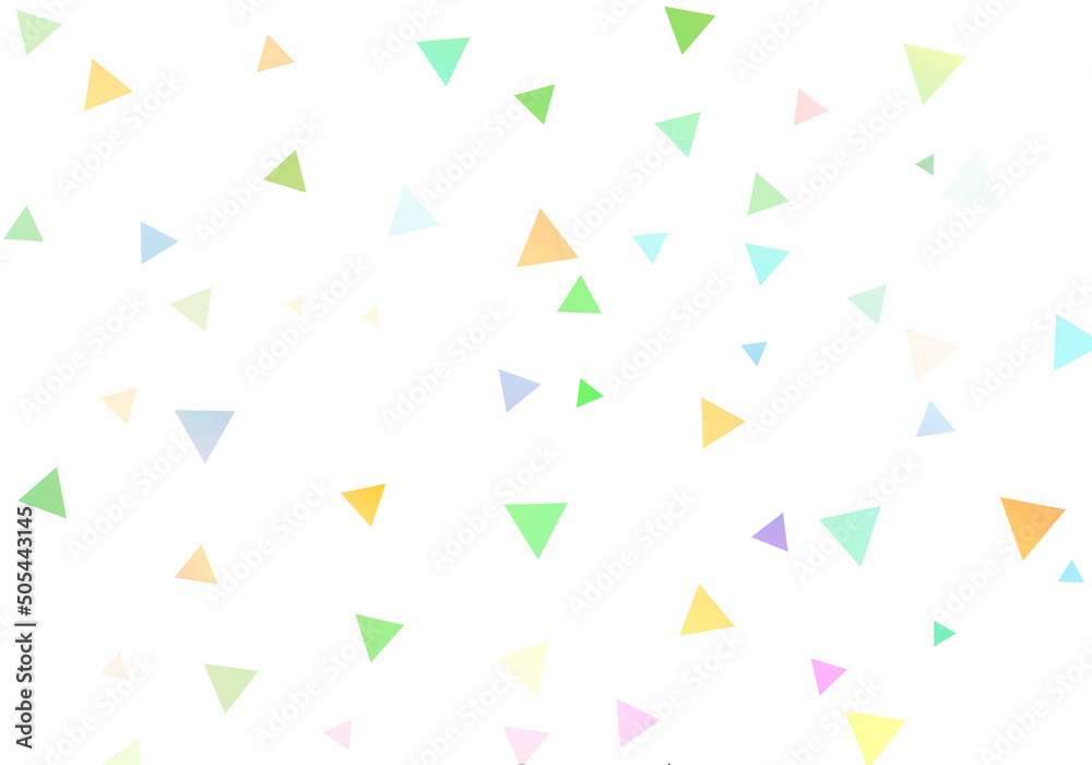 Random position triangle shape with multicolour with white background ...