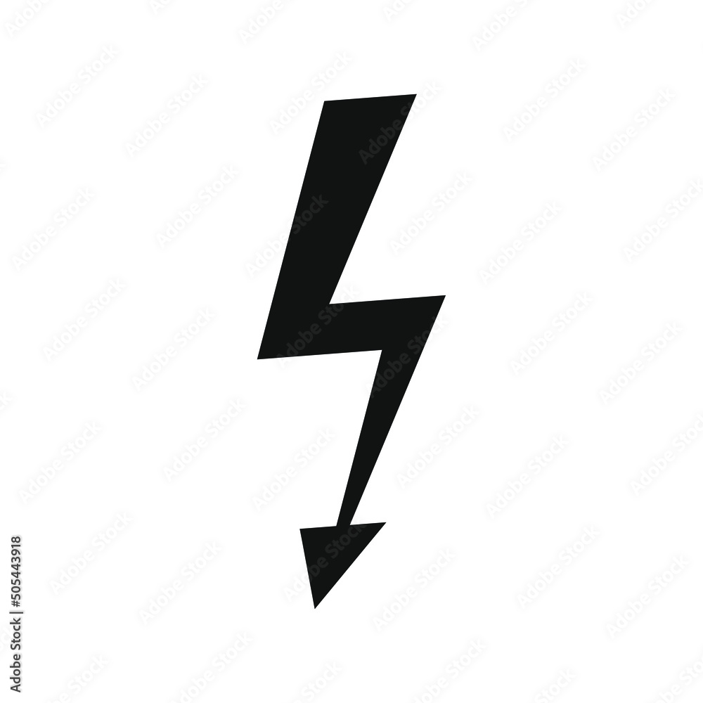 Lightning bolt icon. High voltage warning sign. Thunder flash symbol ...