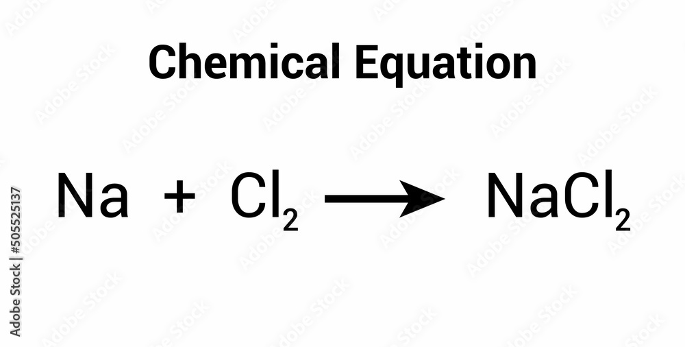 chemical reaction of sodium chloride Stock Vector | Adobe Stock