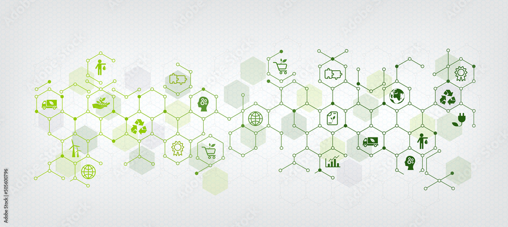 sustainable business environment or green business engineer vector ...