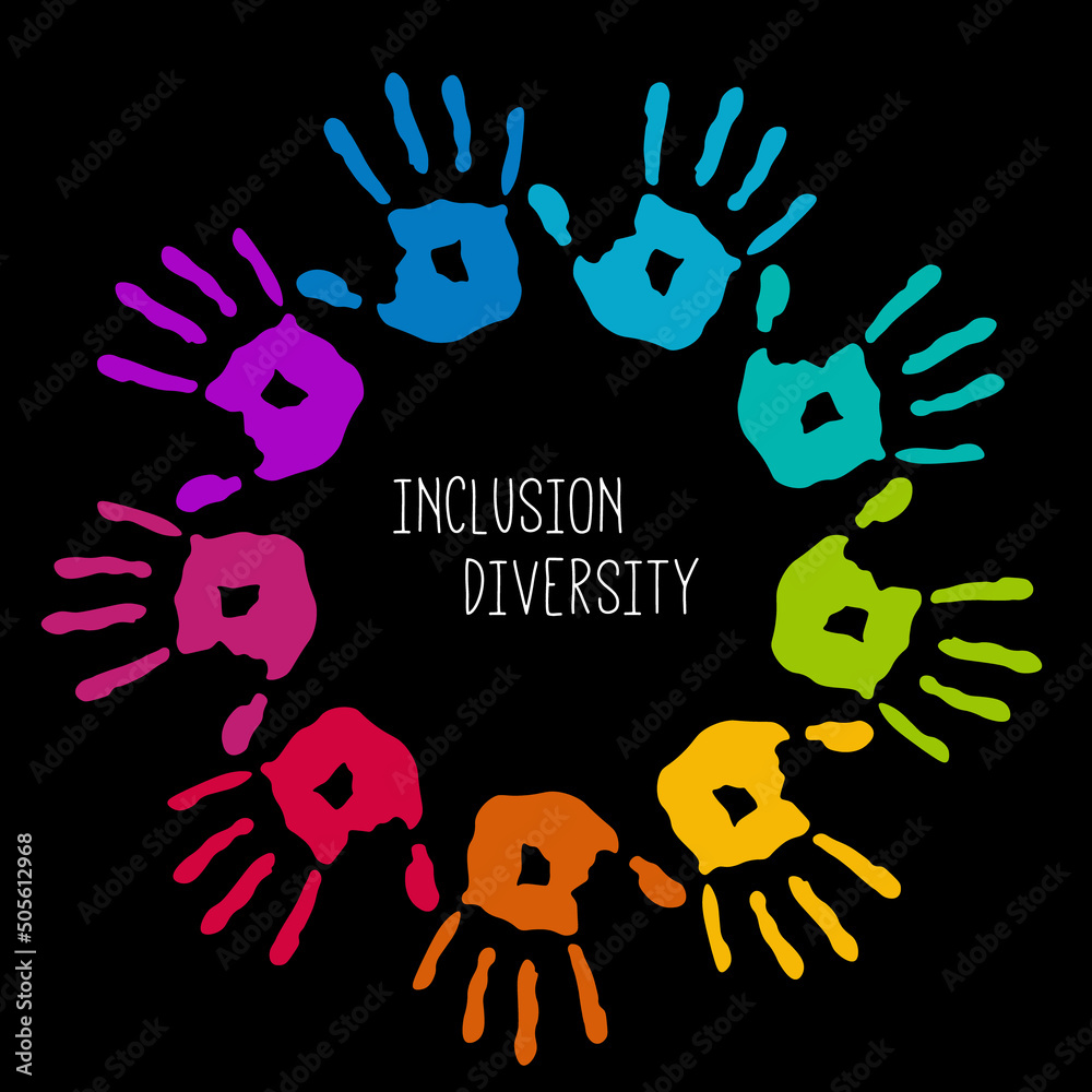 Inclusion and diversity infographic vector set, hands vector logo for ...
