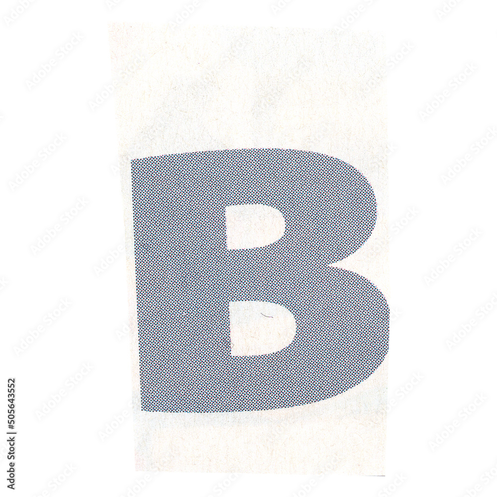 letter b magazine cut out font, ransom letter, isolated collage ...