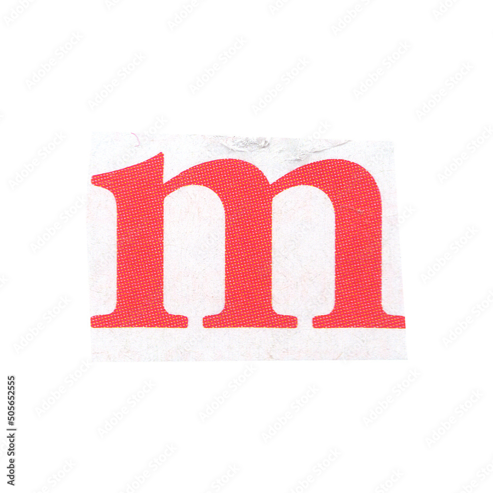 letter m magazine cut out font, ransom letter, isolated collage ...