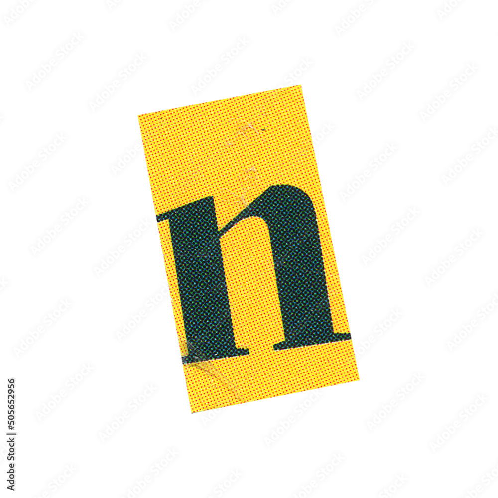 Stock-Foto „letter n magazine cut out font, ransom letter, isolated ...