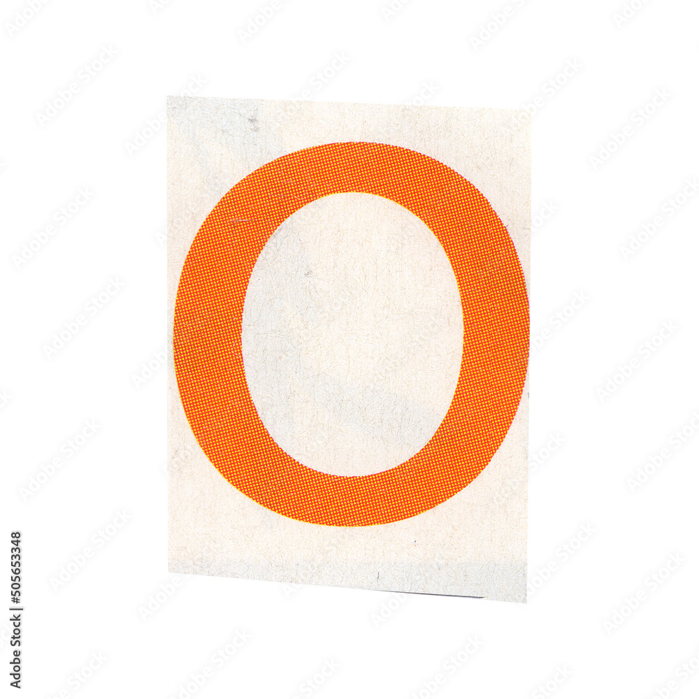 letter o magazine cut out font, ransom letter, isolated collage ...