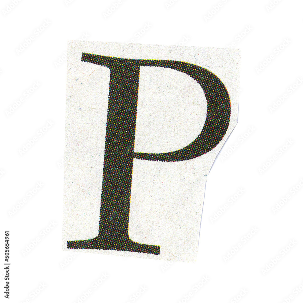 letter p magazine cut out font, ransom letter, isolated collage ...