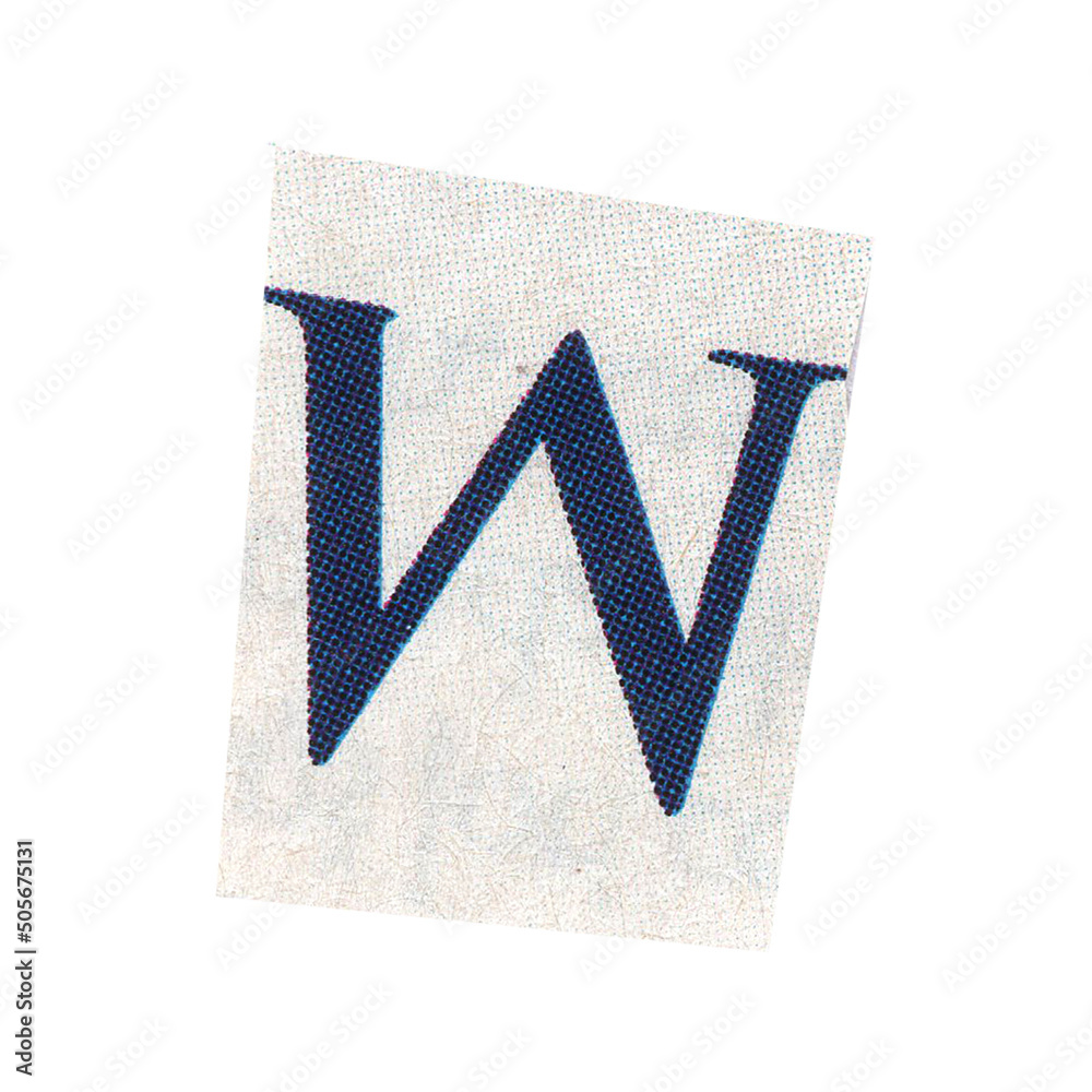 letter w magazine cut out font, ransom letter, isolated collage ...