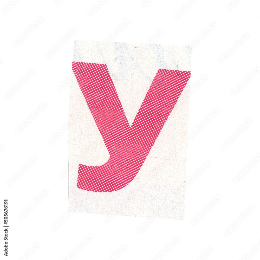 letter y magazine cut out font, ransom letter, isolated collage ...