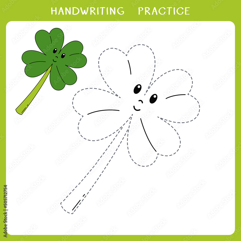 Handwriting practice sheet. Simple educational game for kids. Vector ...