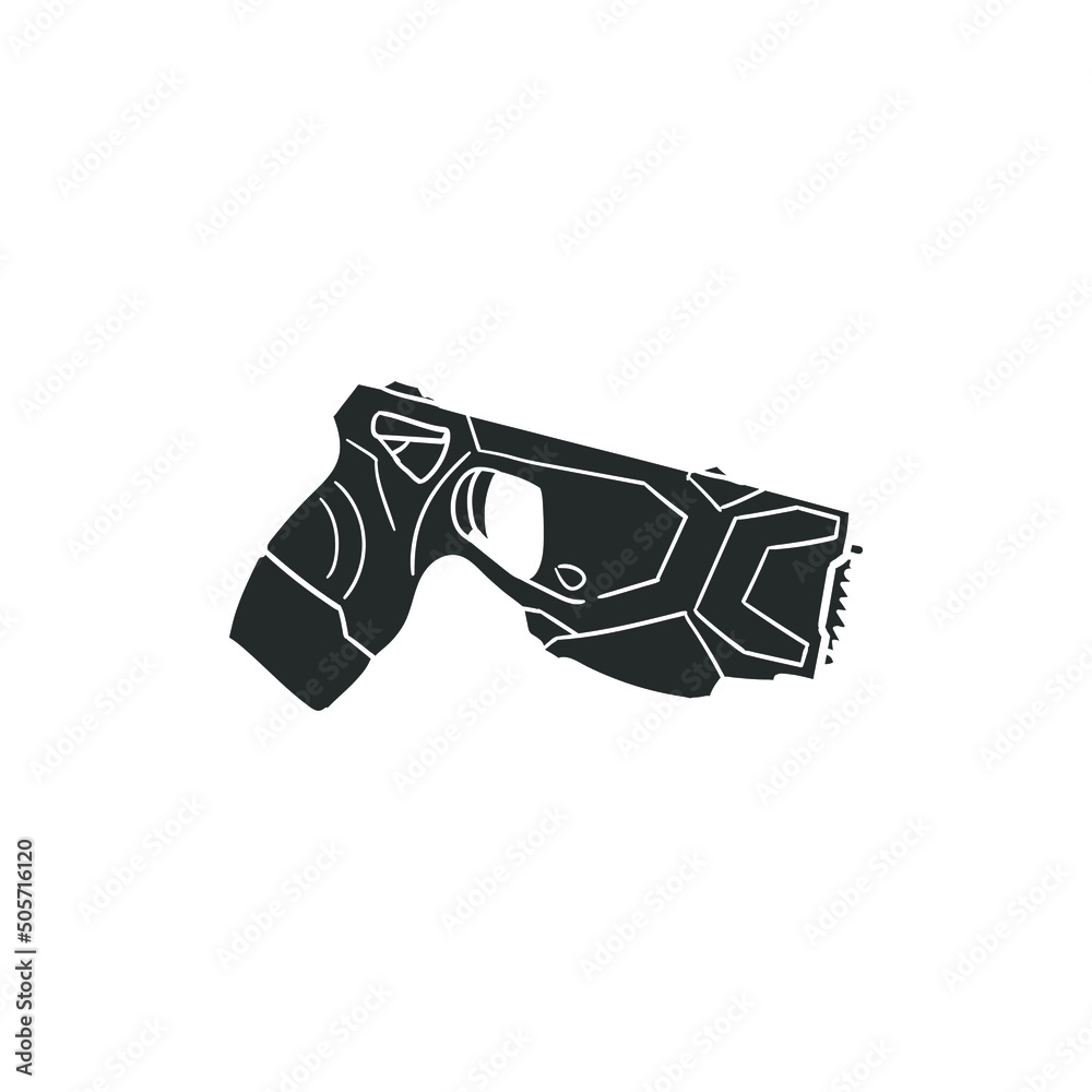 Stock-Vektorgrafik „Taser Gun Icon Silhouette Illustration. Weapons ...