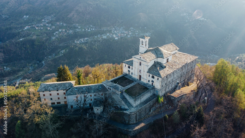 Aerial view of Sanctuary of Saint Ignatius of Loyola situated in the ...
