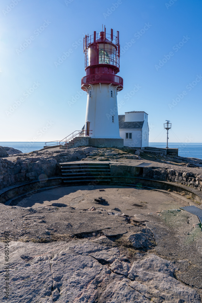 Lindesnes Lighthouse, Lindesnes fyr, a coastal lighthouse at the ...
