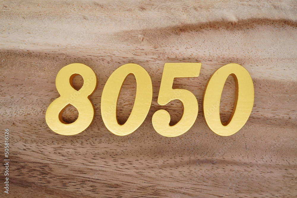 Number 8050 is made of 1 cm thick teak, painted gold on top of real ...
