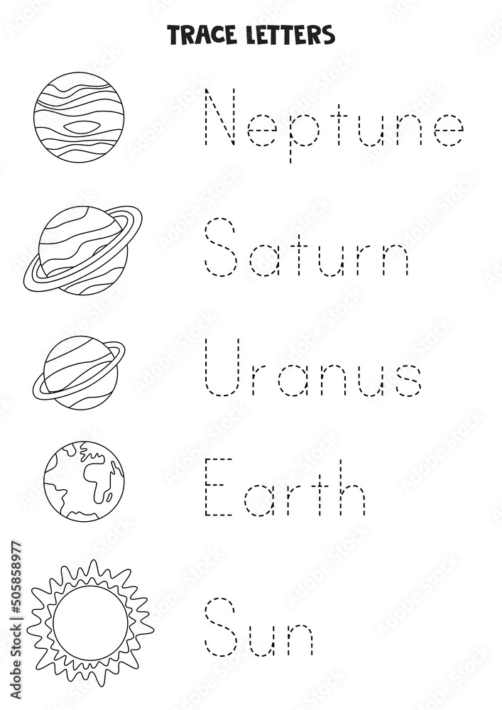 writing solar system