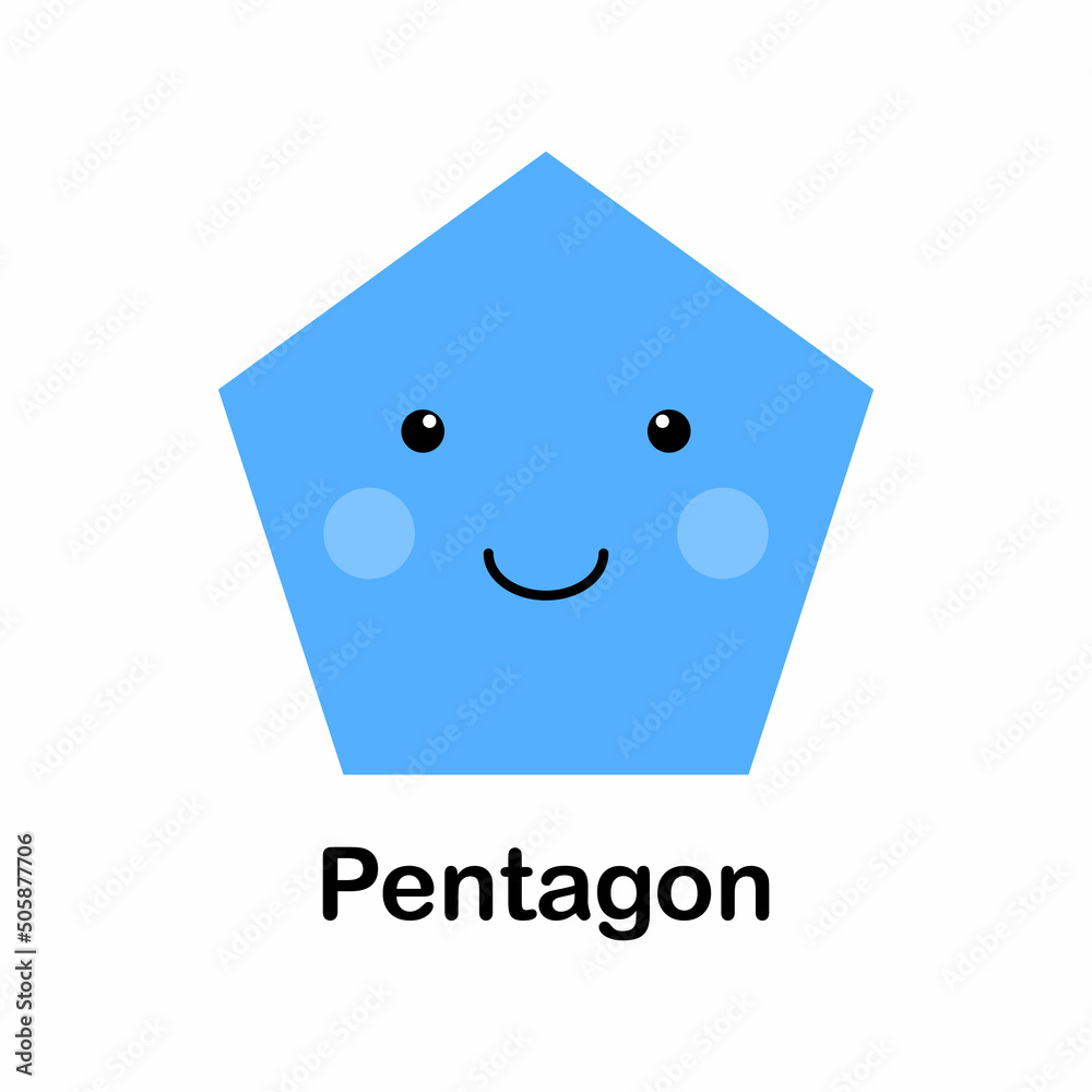 geometry funny pentagon shape for preschool kids. vector illustration ...