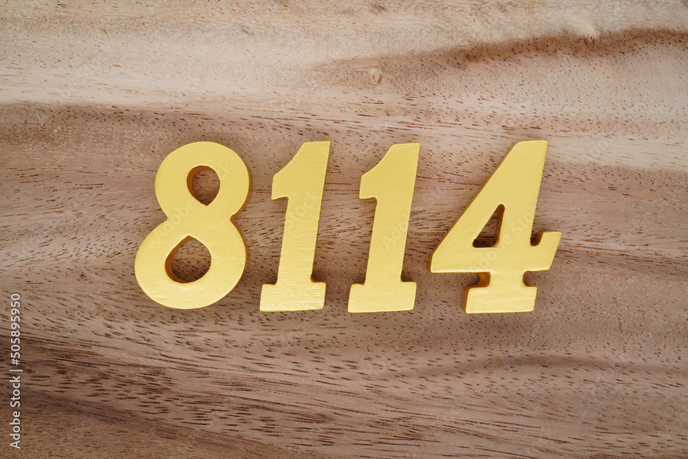 Number 8114 is made of 1 cm thick teak, painted gold on top of real ...