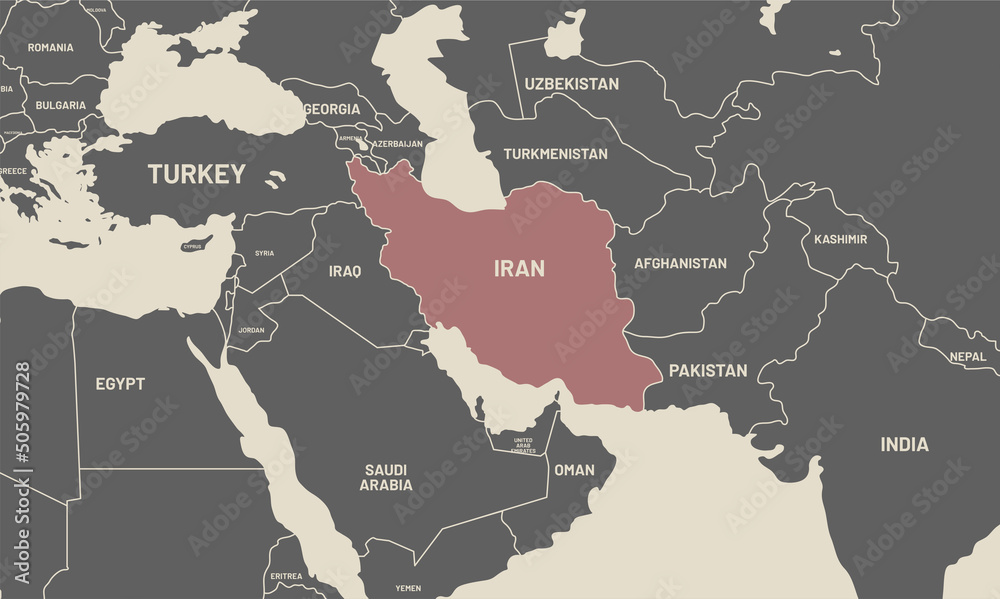 Vector de Stock Iranian on world map. Iranian colored differently from ...