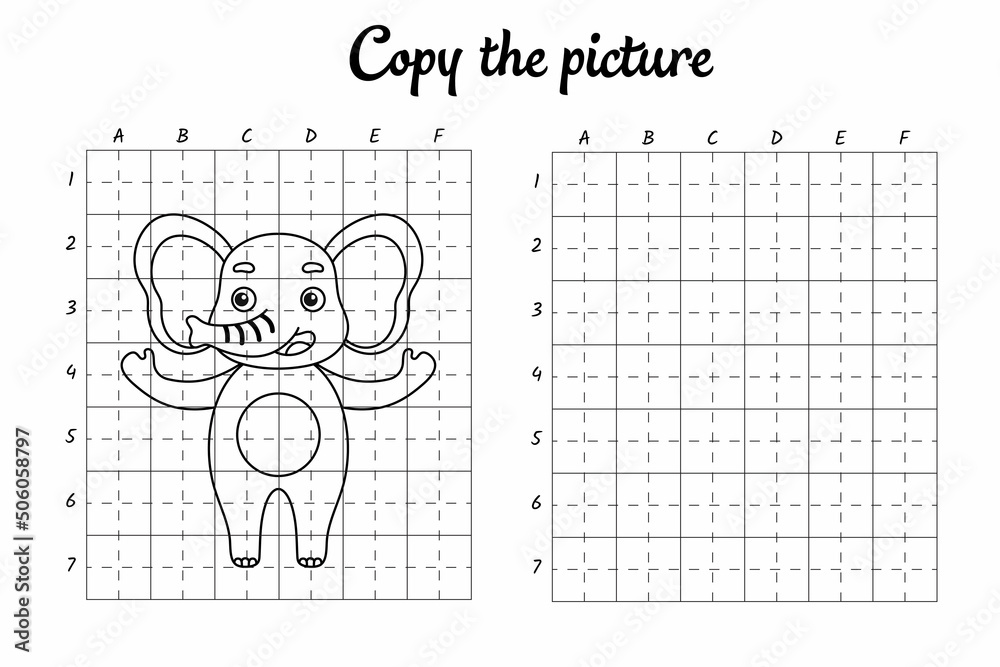 Stockvektorbilden Copy the picture. Draw by grid. Coloring book pages ...