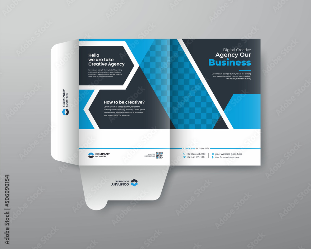 Business folder for files, presentation folder blue color design. the ...