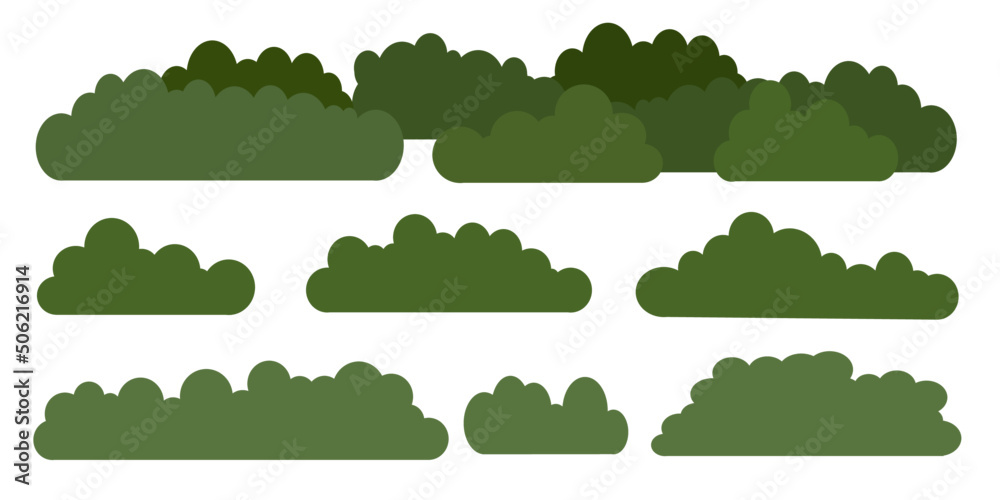 Tropical flower bush shrub illustration. drawing vector bush and shrub ...