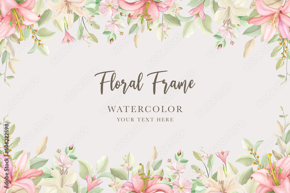 hand drawn lily border and frame background design Stock Vector | Adobe ...