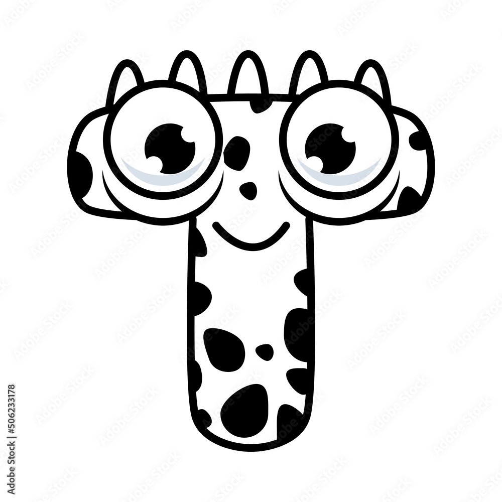 Monster Alphabet Coloring Book. Latin letters with faces. English ...