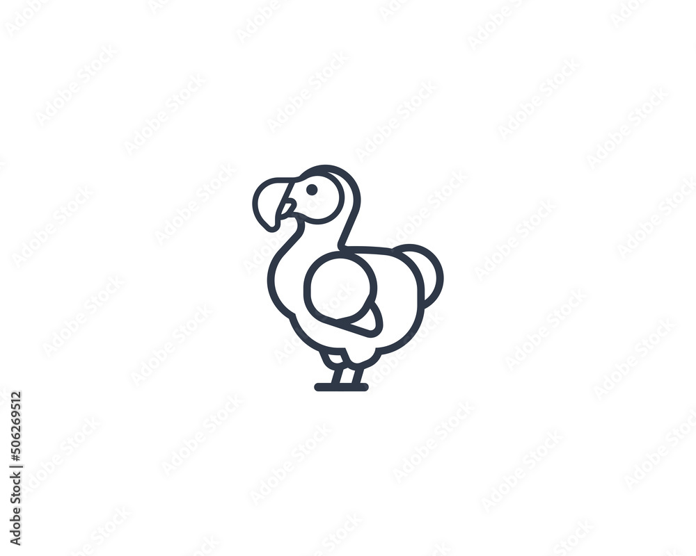 Dodo bird vector flat emoticon. Isolated Dodo emoji illustration. Dodo ...