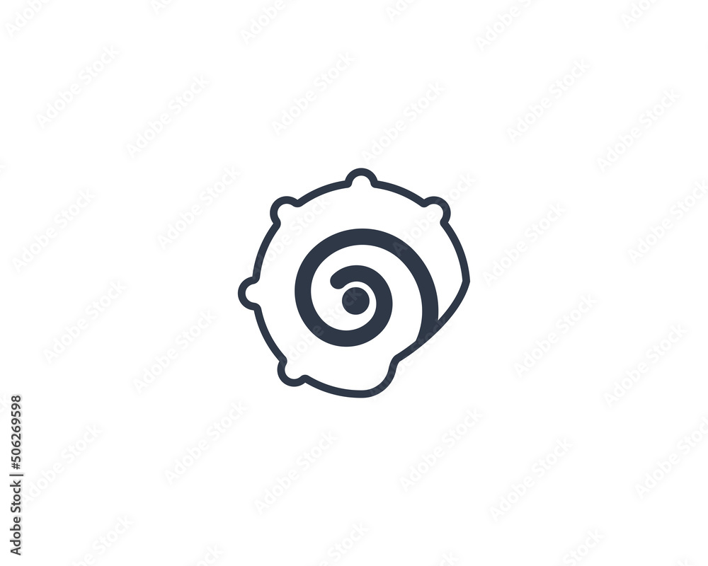 Spiral Shell vector flat emoticon. Isolated Spiral Shell emoji ...