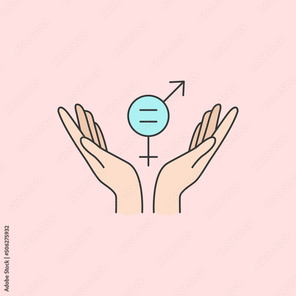 Symbol of gender equality. Gender equality logo in flat style Stock ...
