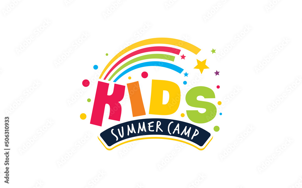 Illustration vector graphic of kids summer camp colour full logo design ...