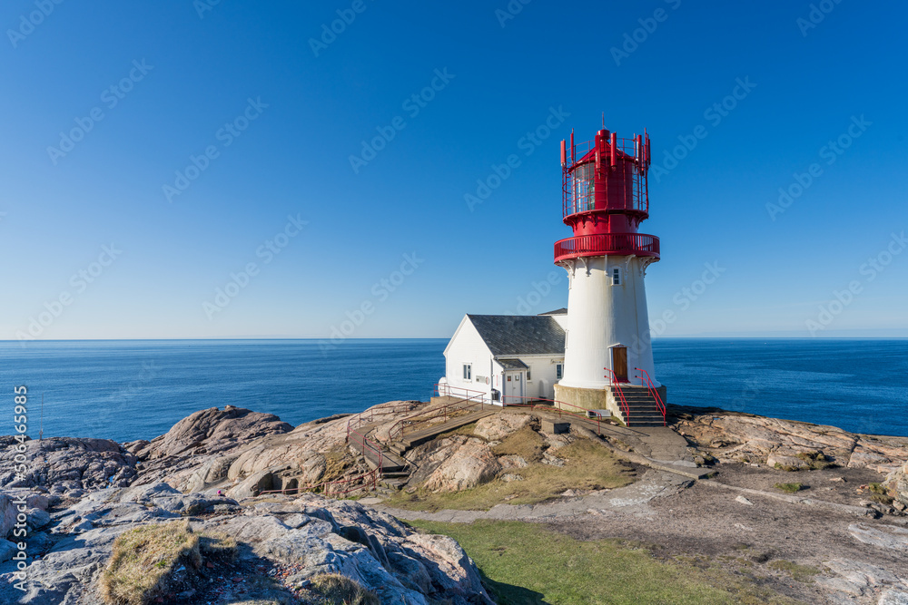 Lindesnes Lighthouse, Lindesnes fyr, a coastal lighthouse at the ...