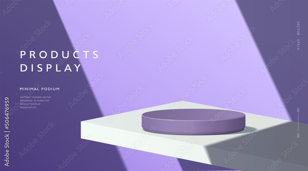 Abstract minimal scene, cylinder podium in purple background for ...