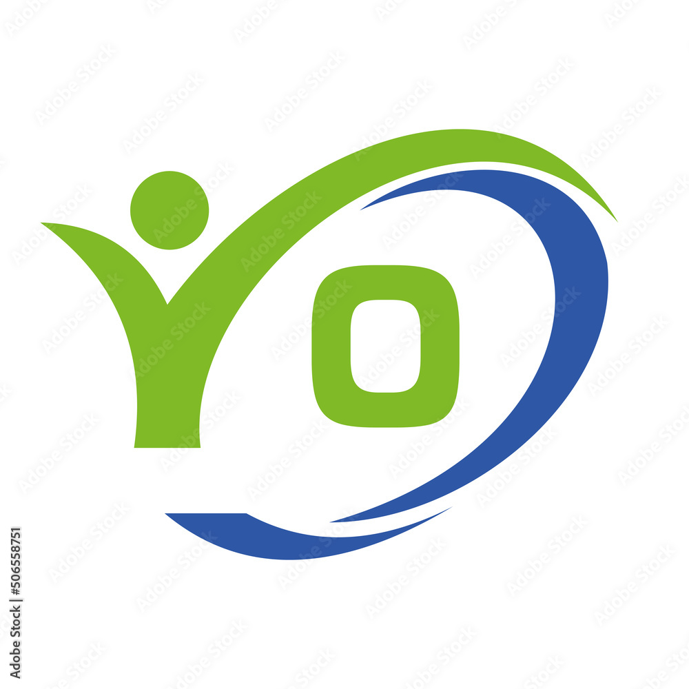 Initial Letter O Logo, Medical Design with Human Symbol. People ...