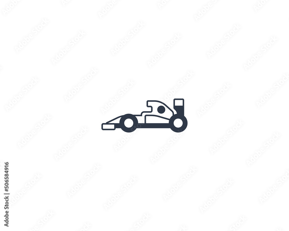 Racing Car vector flat emoticon. Isolated Race Car illustration. Racing ...