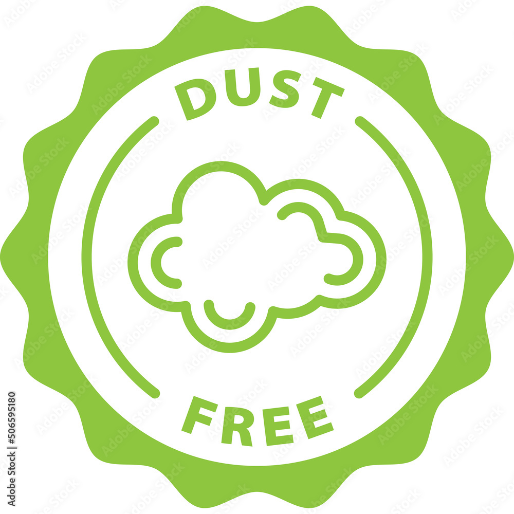 dust free green stamp outline badge icon label isolated vector on ...