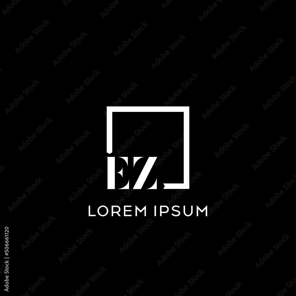 Letter EZ simple square logo design ideas Stock Vector | Adobe Stock