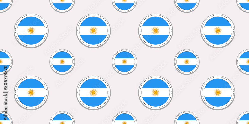 Argentine flag seamless pattern. Argentinian background. Vector circle ...