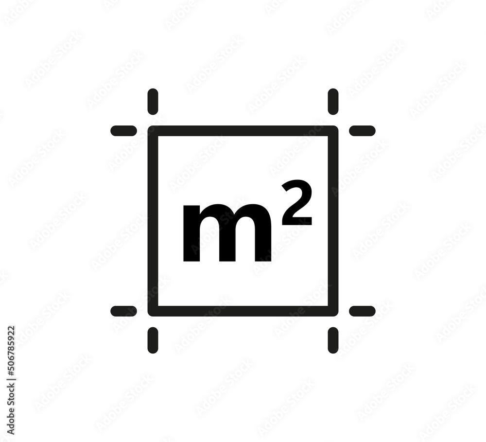 Square Meter icon. M2 sign. Flat area in square metres . Measuring land ...