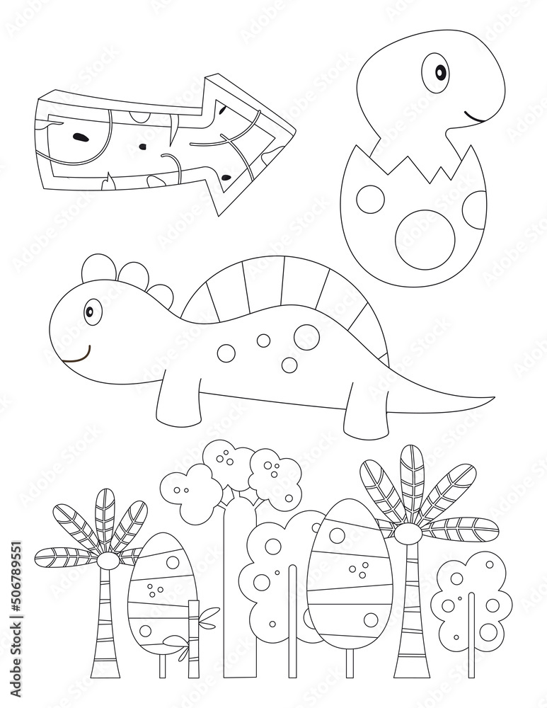 Dinosaurs coloring page printable for children. Preschool Space ...