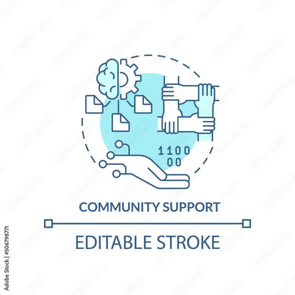 Community Support Turquoise Concept Icon Programing Language Choice