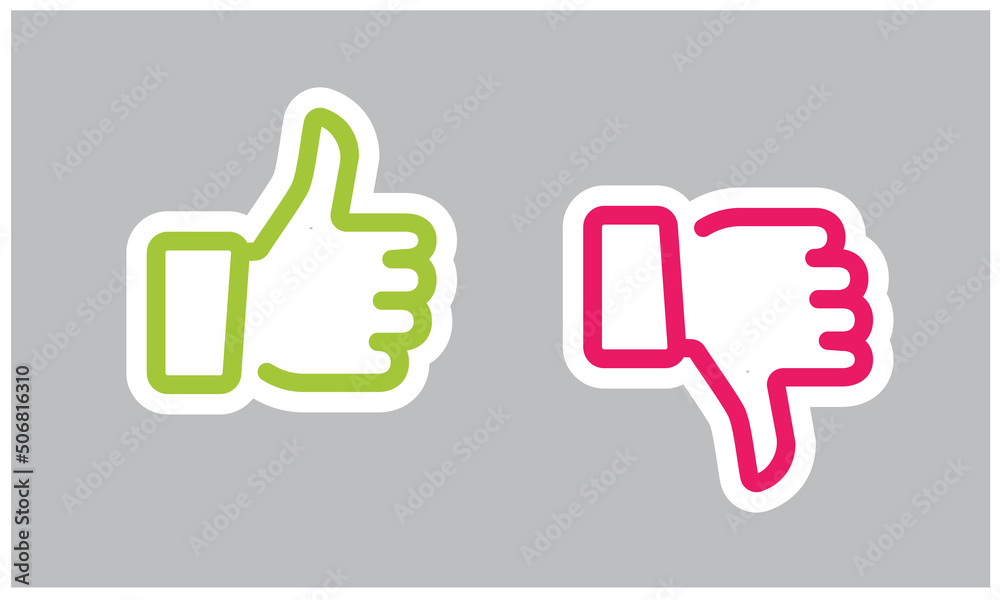 Do and Don't symbols. Thumbs up and thumbs down emblems. Like and ...