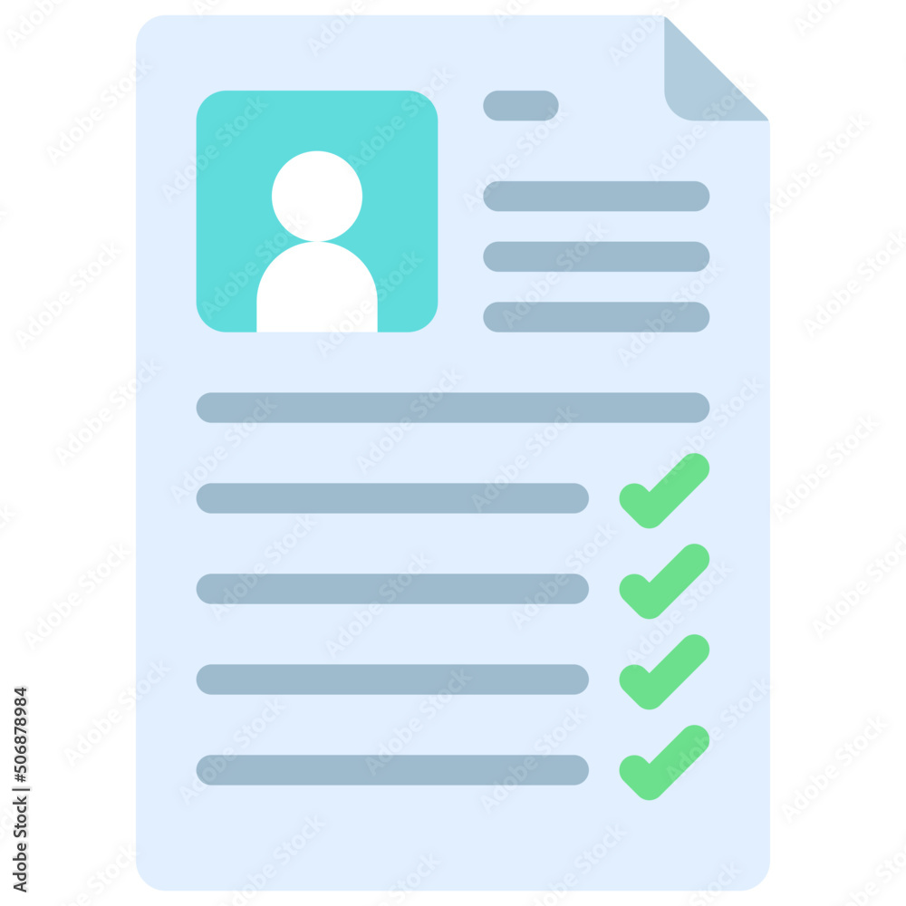 Resume Icon Stock Vector | Adobe Stock