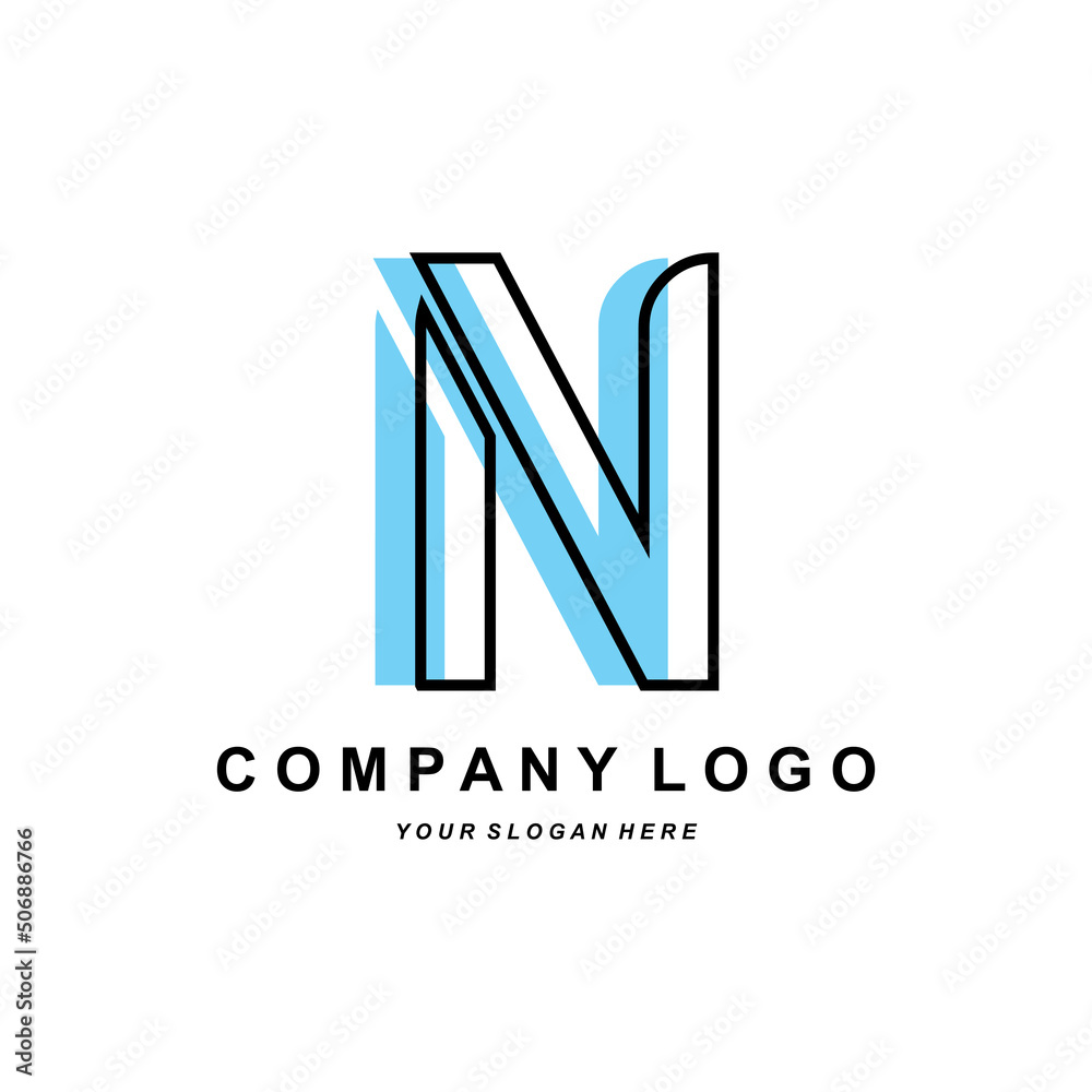 letter N logo corporate brand design, vector font illustration Stock ...