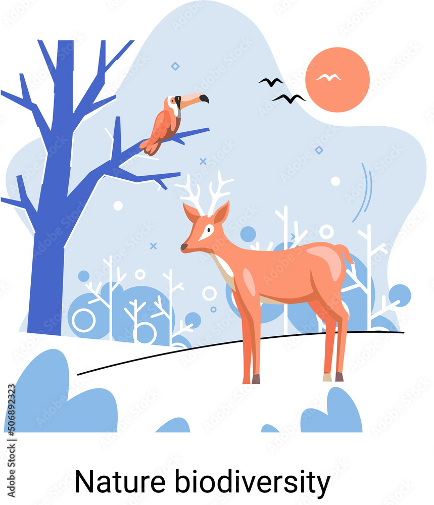 Biodiversity in nature as environment variety of life on Earth planet ...