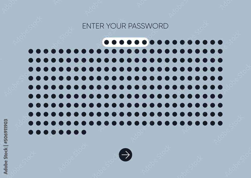 Access to a private user account, Enter your password dialog screen, an ...