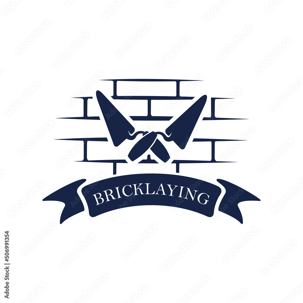 logo vintage construction and bricklaying labels. Posters, stamps ...
