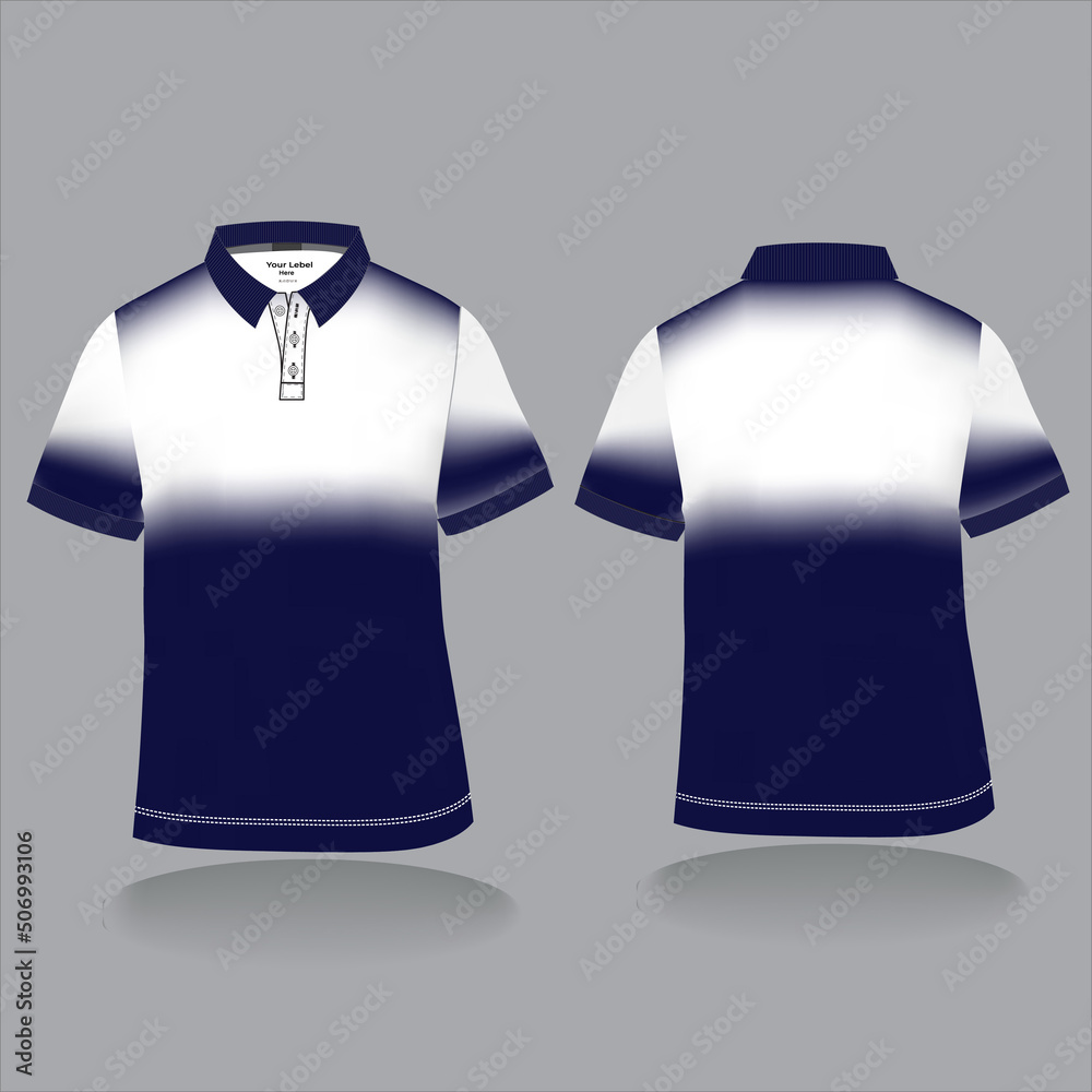 Polo Shirt Design Template and Mockup. Polo Shirt Technical Fashion ...