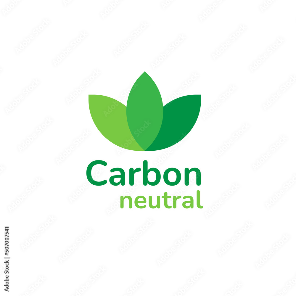 Image vectorielle Stock Carbon neutral certificate logo banner icon isolated on white. CO2 ...